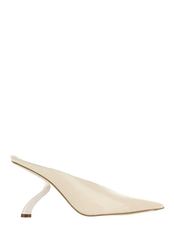 FERRAGAMO Ivory Leather Itaca Sabot - White