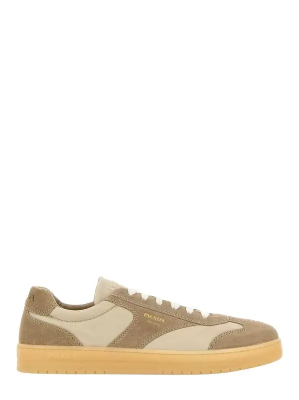 Prada Suede And Fabric Sneakers - Brown