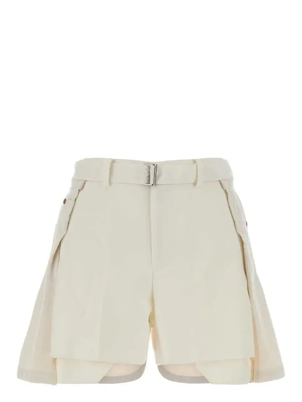 Sacai Polyester And Denim Shorts - White