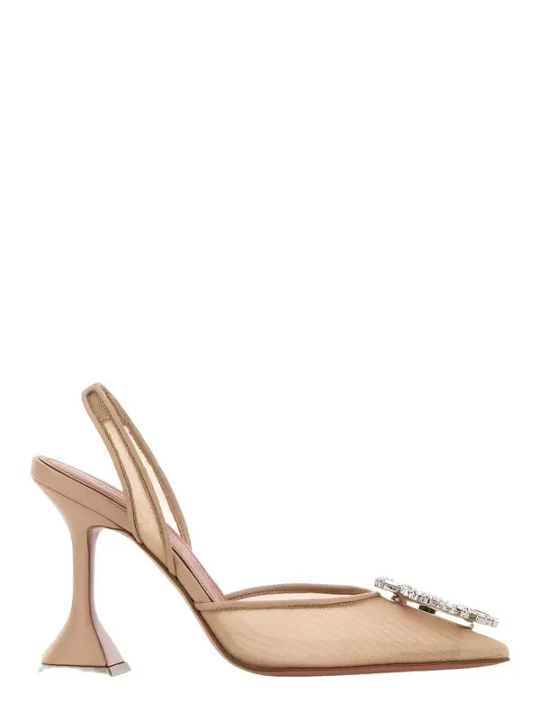 Amina Muaddi Mesh Begum Pumps - Brown