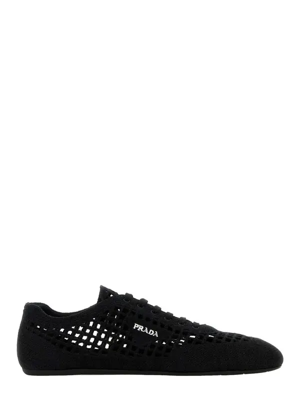 Prada Crochet Sneakers - Black