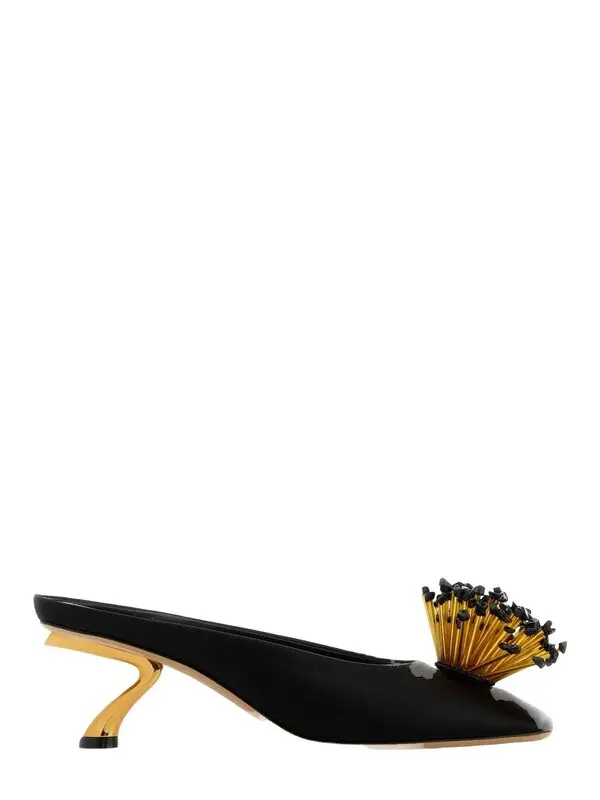 FERRAGAMO Satin Safi Mules - Black