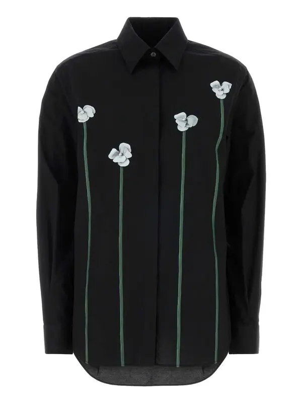 Moschino Stretch Poplin Shirt - Black