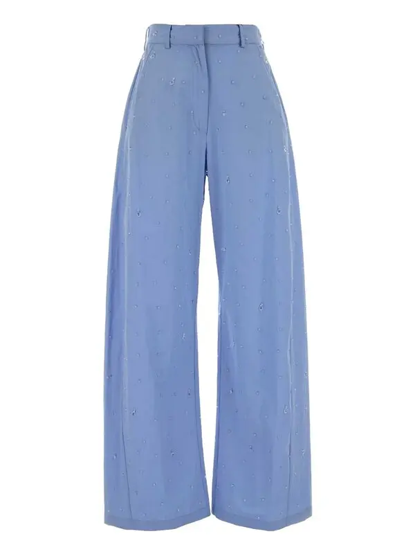 Giuseppe Di Morabito Poplin Wide-leg Pant - Blue