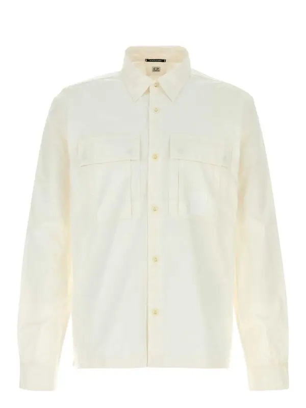 C.P. COMPANY Ivory Poplin Shirt - White