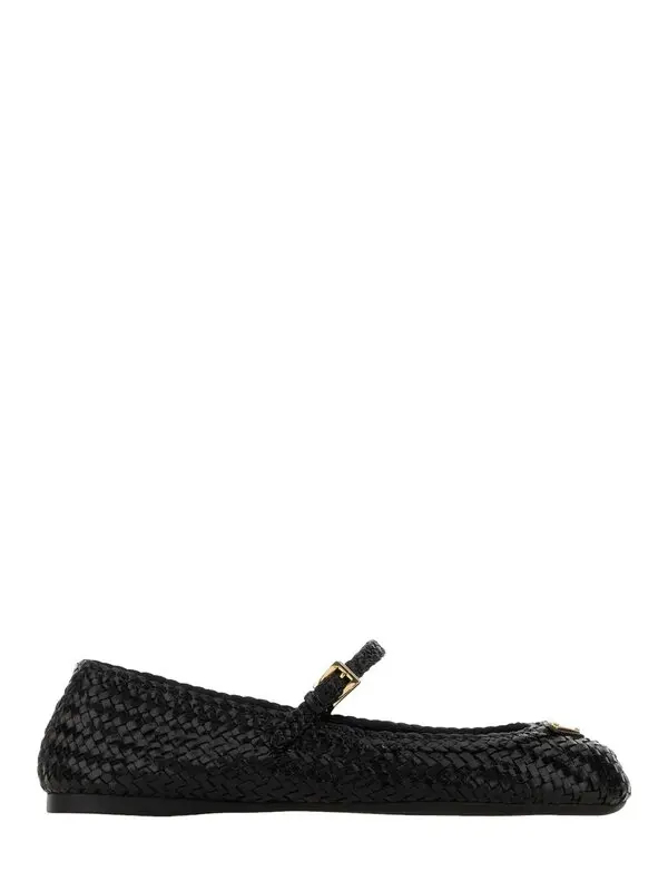 Prada Leather Ballerinas - Black