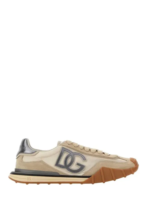 Dolce & Gabbana Fabric And Suede Athletic Sneakers - Brown