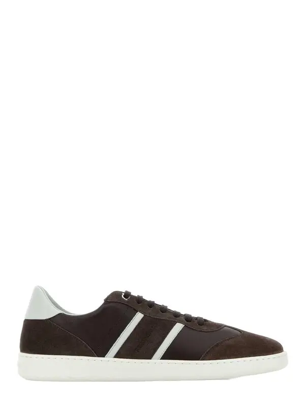 FERRAGAMO Suede And Leather Achille Sneakers - Brown