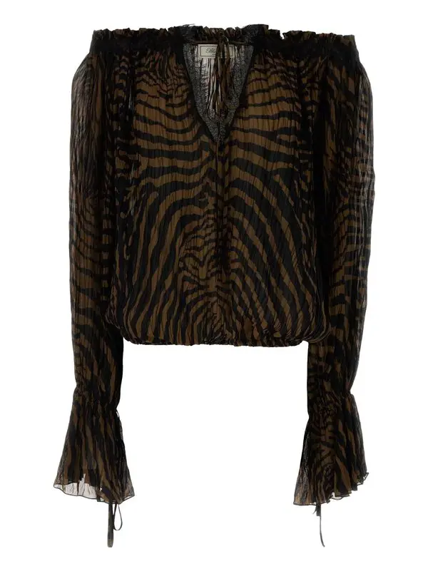 Blumarine Printed Chiffon Top - Multicolor