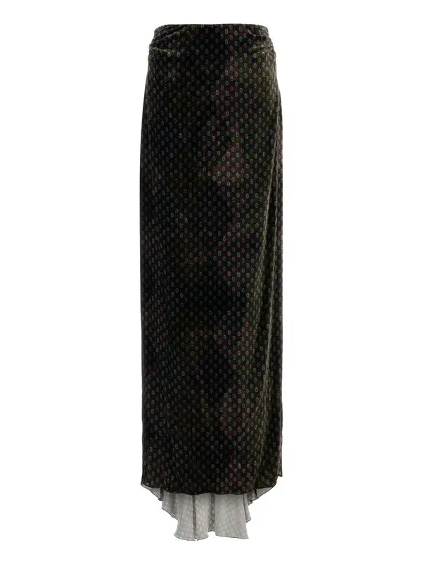 Dries Van Noten Printed Velvet Skirt - Multicolor