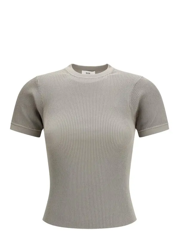 RIER Short-sleeve Ribbed T-shirt - Cream