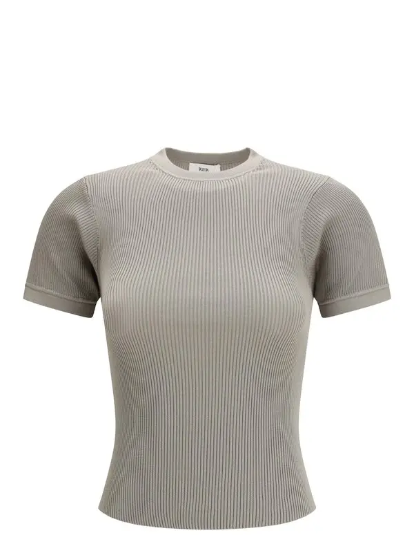 RIER Short-sleeve Ribbed T-shirt - Cream