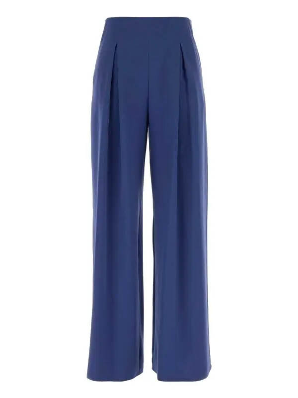 Max Mara Stretch Satin Palude Palazzo Pant - Blue