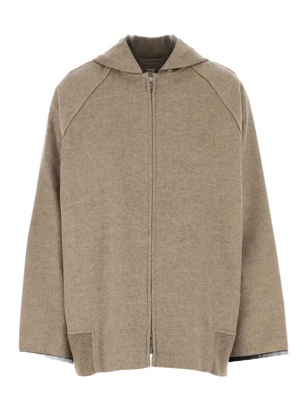 Bottega Veneta Cappuccino Wool Blend Jacket - Brown