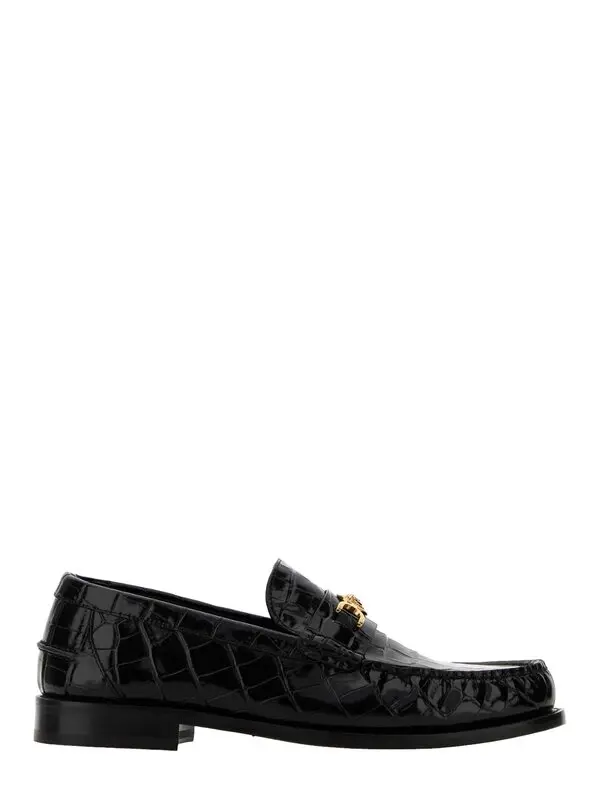 Versace Leather Loafers - Black