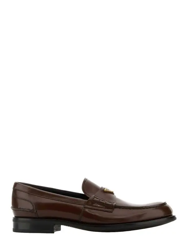 Prada Leather Loafers - Brown