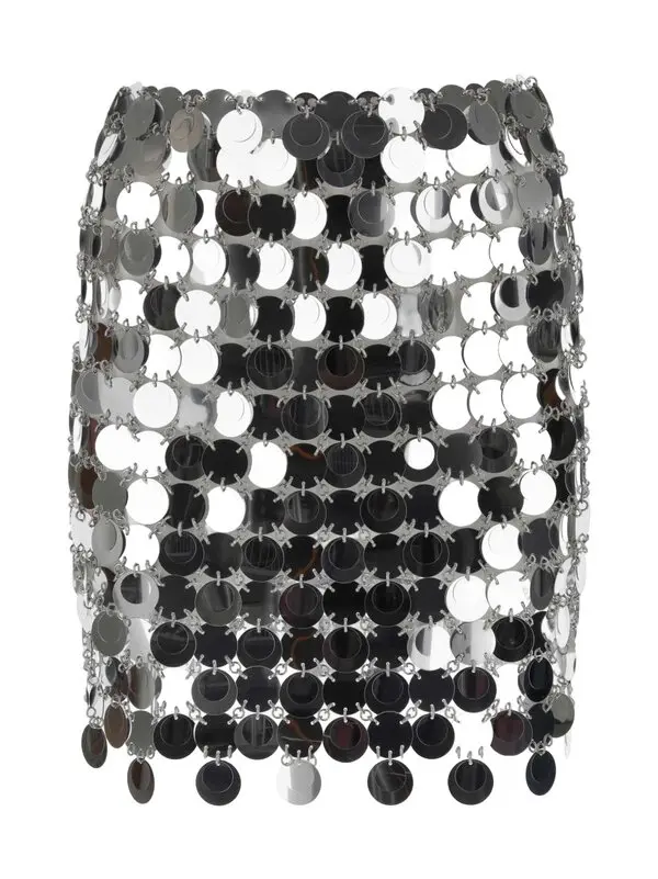 Rabanne Maxi Sequins Mini Skirt - Silver