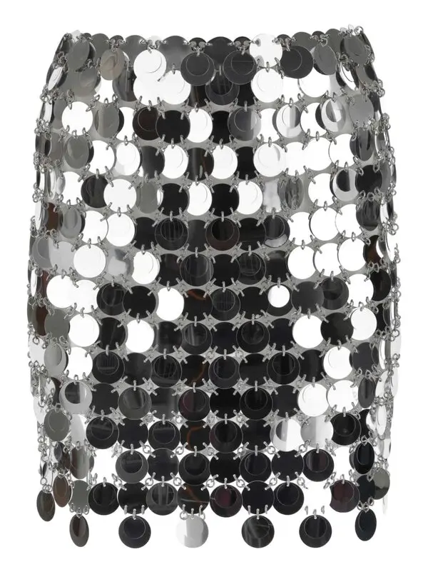 Rabanne Maxi Sequins Mini Skirt - Silver