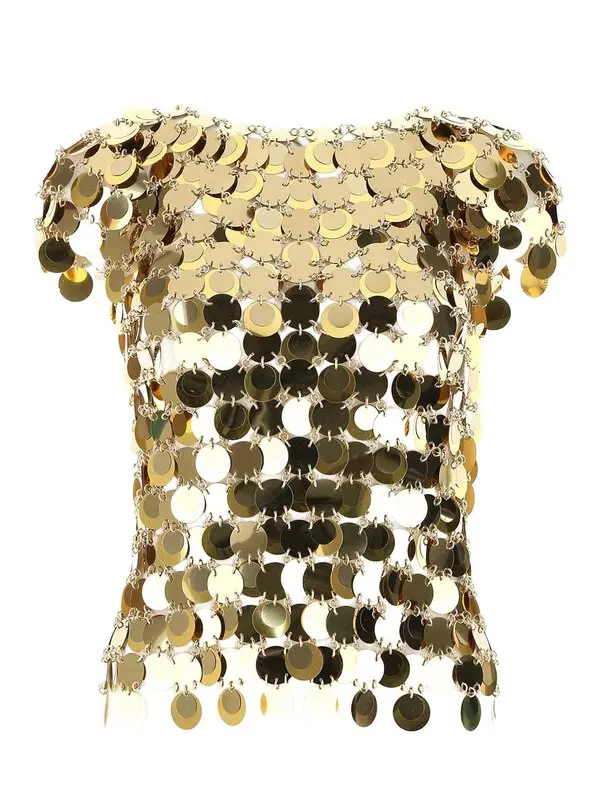 Rabanne Sequins Top - Silver