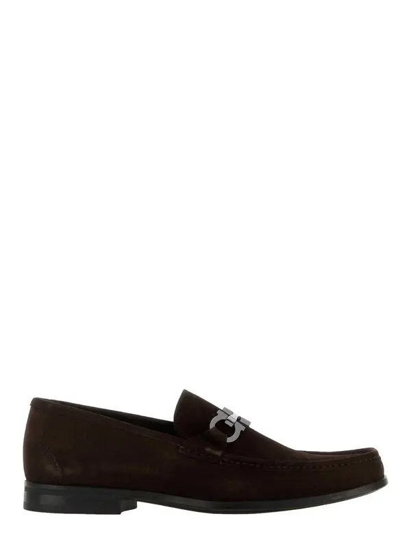 FERRAGAMO Suede Grandioso Loafers - Brown