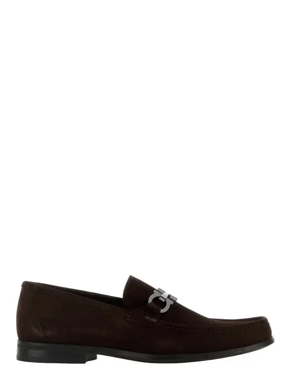 FERRAGAMO Suede Grandioso Loafers - Brown