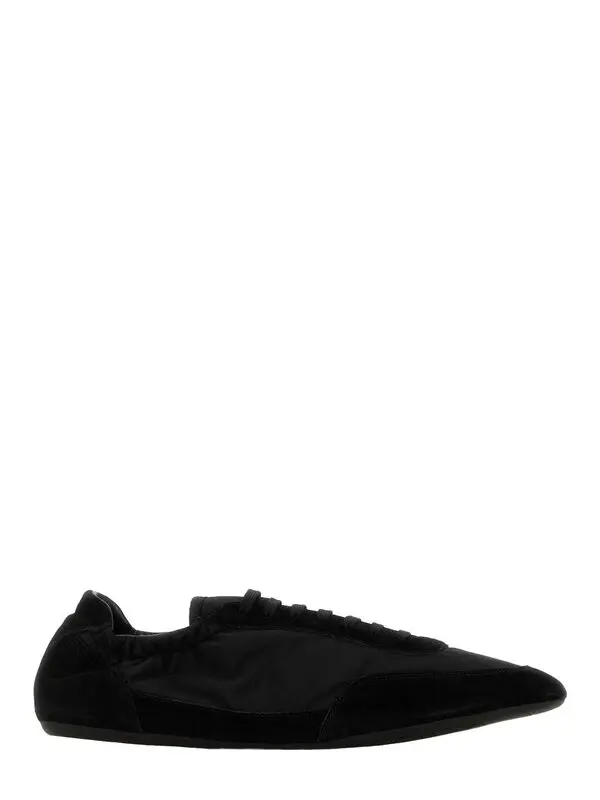 Prada Nylon And Suede Sneakers - Black