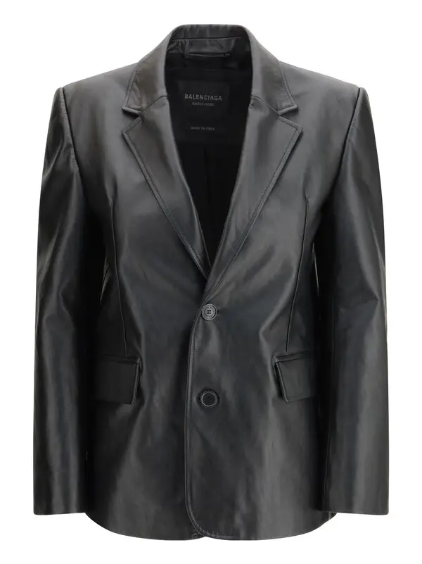 Balenciaga Leather Jacket - Black
