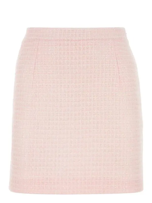 Alessandra Rich Tweed Mini Skirt - Pink