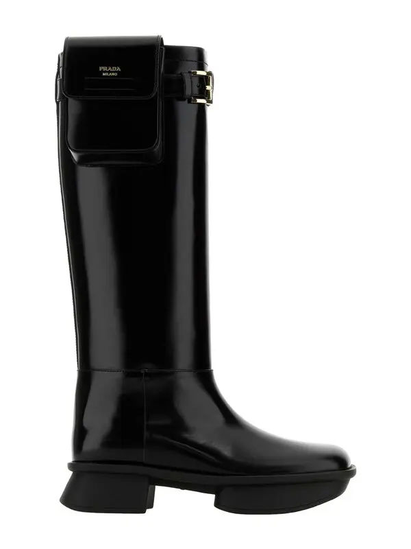 Prada Leather Boots - Black
