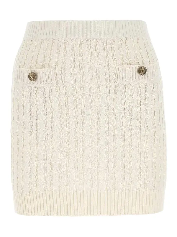 Prada Cotton Blend Mini Skirt - White