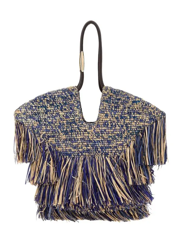 Zimmermann Raffia Goldentime Shopping Bag - Blue