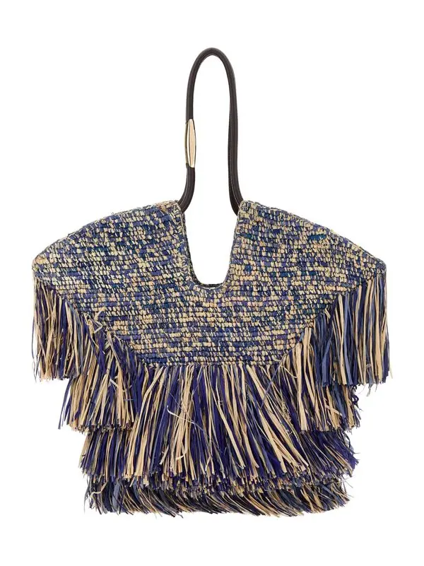 Zimmermann Raffia Goldentime Shopping Bag - Blue