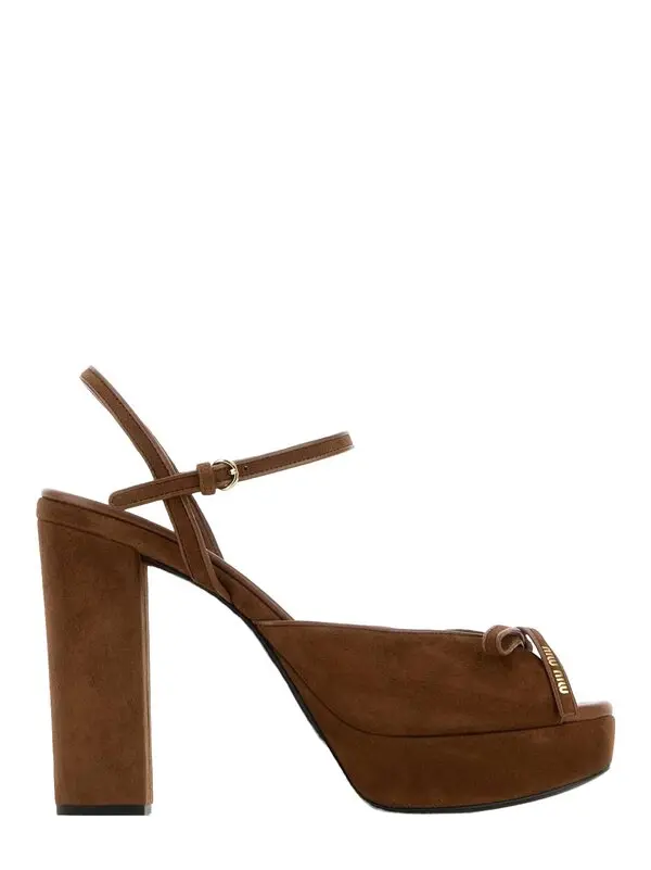 Miu Miu Suede Sandals - Brown