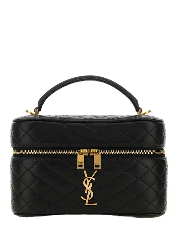 Saint Laurent Nappa Leather Gaby Vanity Handbag - Black