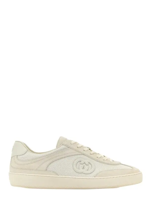 Gucci Suede And Fabric Sneakers - White