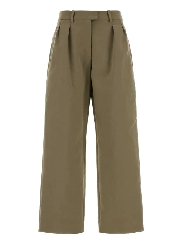 Magda Butrym Cotton Wide-leg Pants - Green