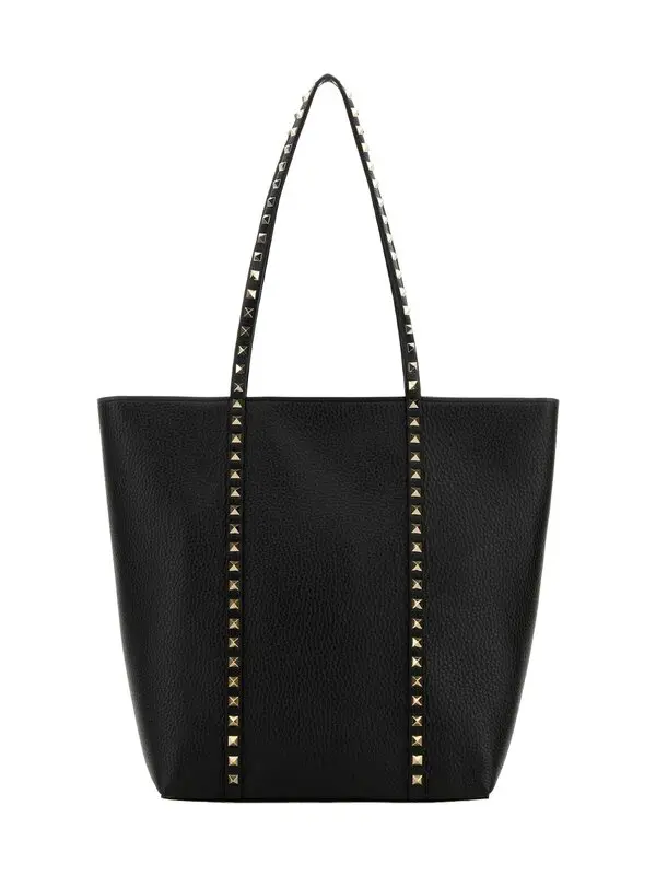 Valentino Garavani Leather Rockstud Shopping Bag - Black