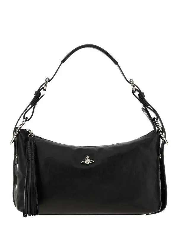 VIVIENNE WESTWOOD Leather Emma Shoulder Bag - Black