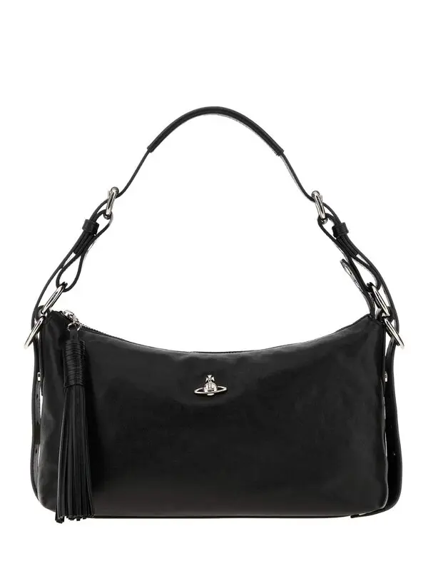 VIVIENNE WESTWOOD Leather Emma Shoulder Bag - Black