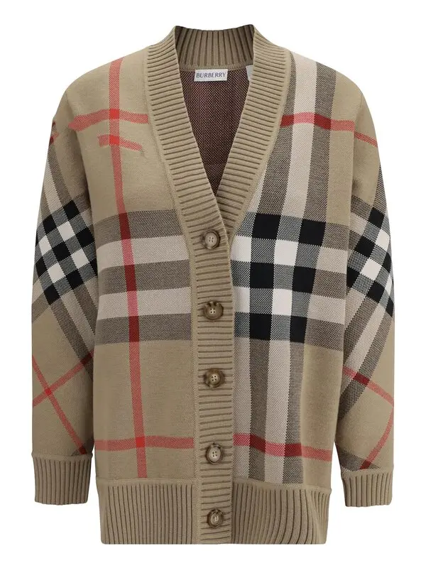 Burberry Check Archive Wool Sweater - Cream