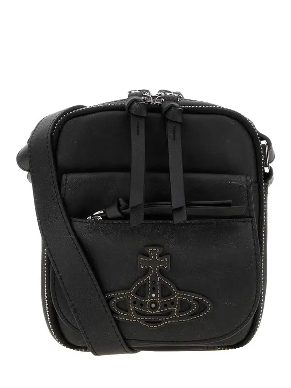 VIVIENNE WESTWOOD Leather Small Eton Crossbody Bag - Black