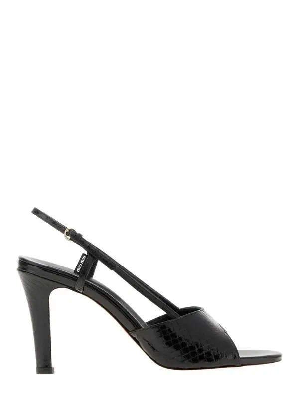 Miu Miu Leather Sandals - Black