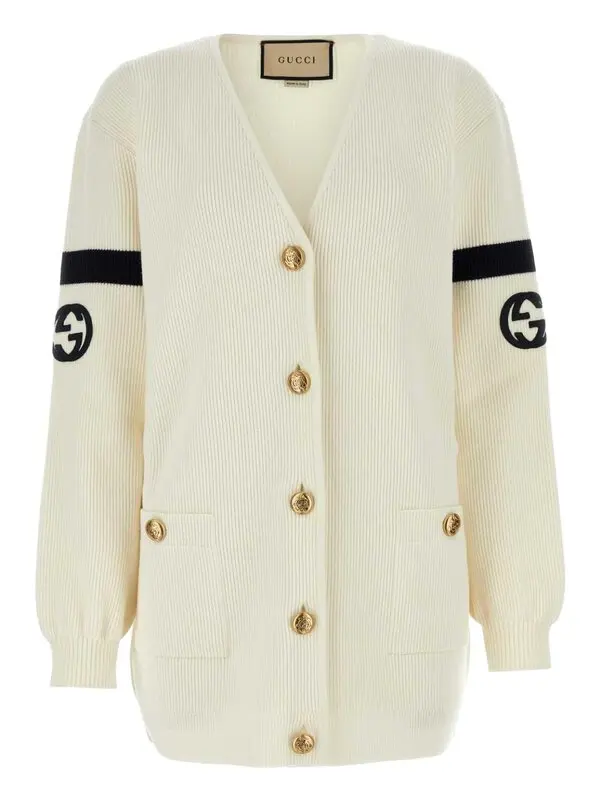 Gucci Wool Blend Cardigan - White