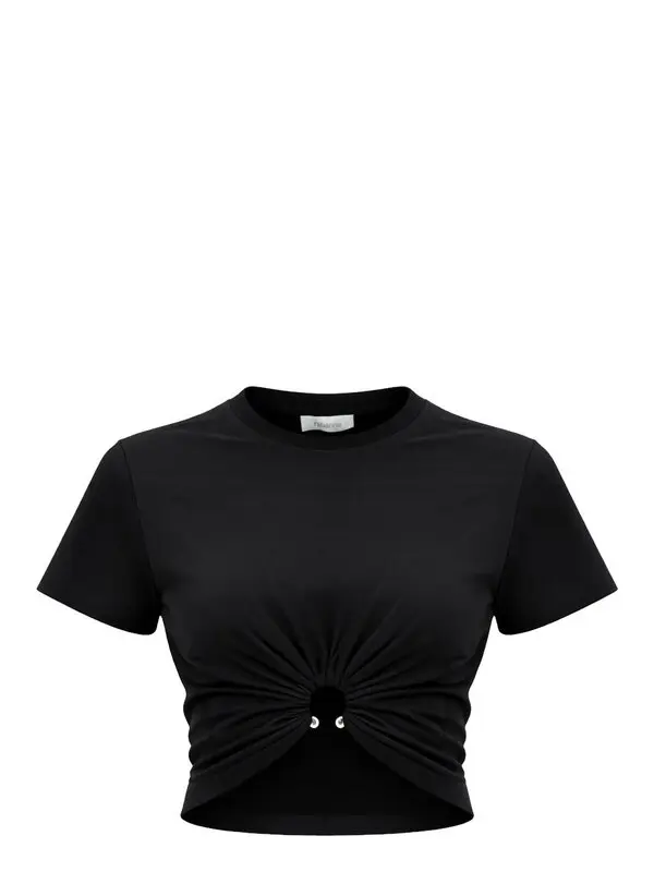 Rabanne T-shirt Cropped - Black