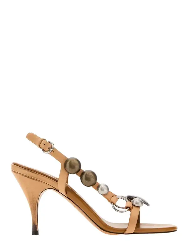 Miu Miu Leather Sandals - Brown