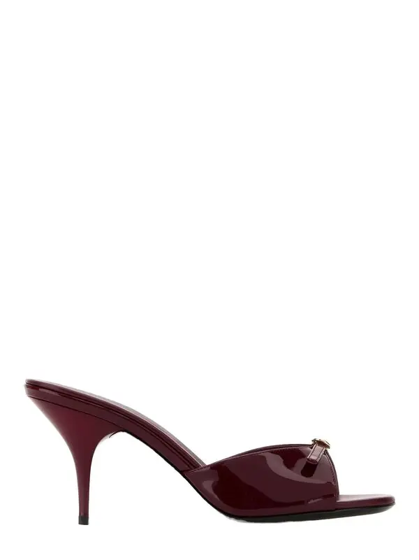 Miu Miu Burgundy Leather Mules - Red