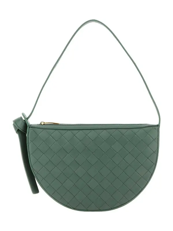 Bottega Veneta Leather Sunrise Shoulder Bag - Green