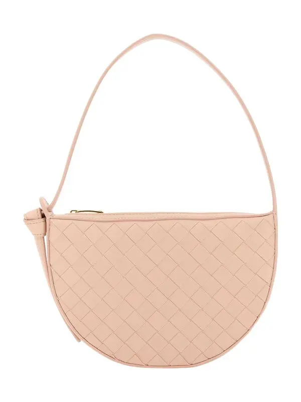 Bottega Veneta Leather Sunrise Shoulder Bag - Pink