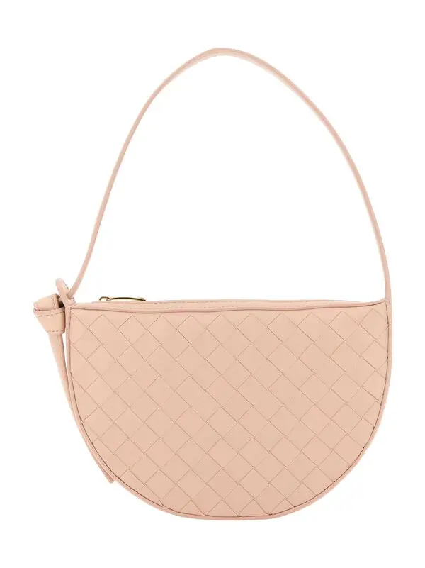 Bottega Veneta Leather Sunrise Shoulder Bag - Pink