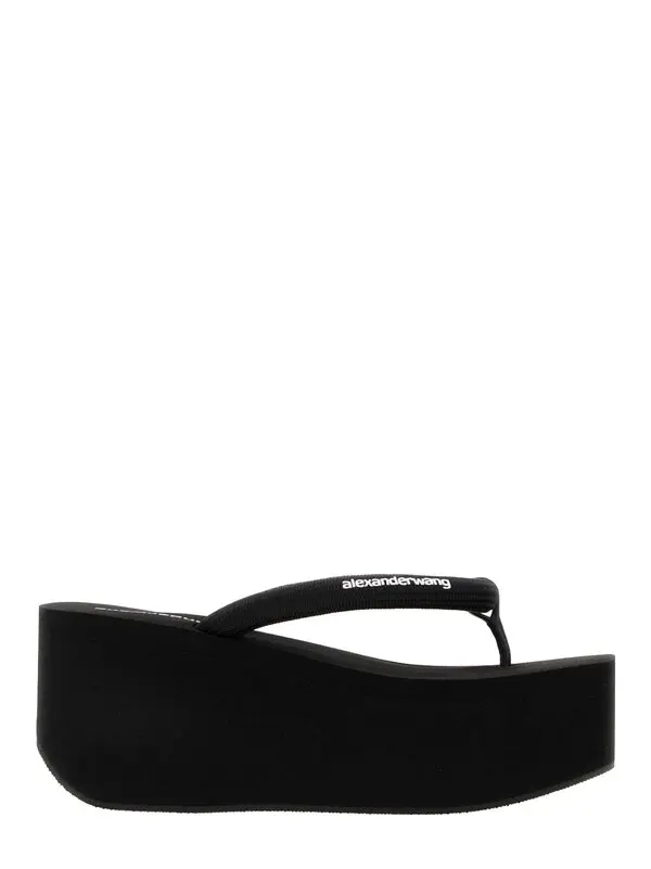 Alexander Wang Fabric Jenna Thong Slippers - Black